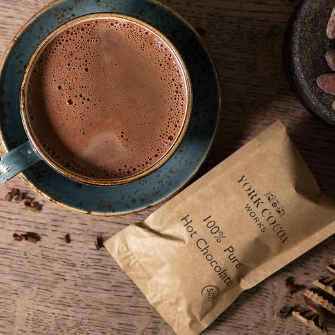 100% Pure Dark Hot Chocolate - 50g Luxury Portion – York Cocoa Works